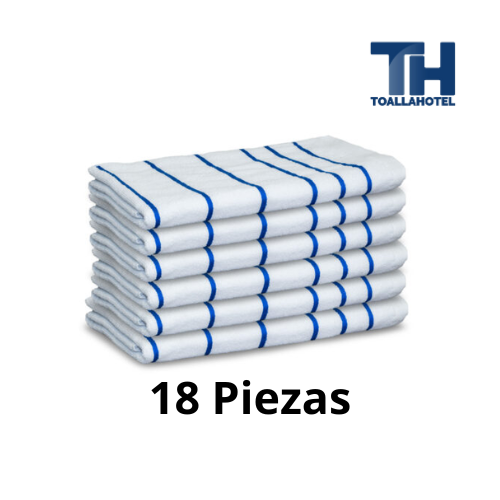 Toallas de baño listadas Fina Azul Ligera 1.68cm x 80cm con 750 gramos ...